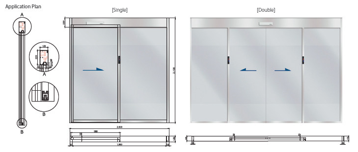 nonwelding sliding automatic door | Produces safe and convenient products for human beings